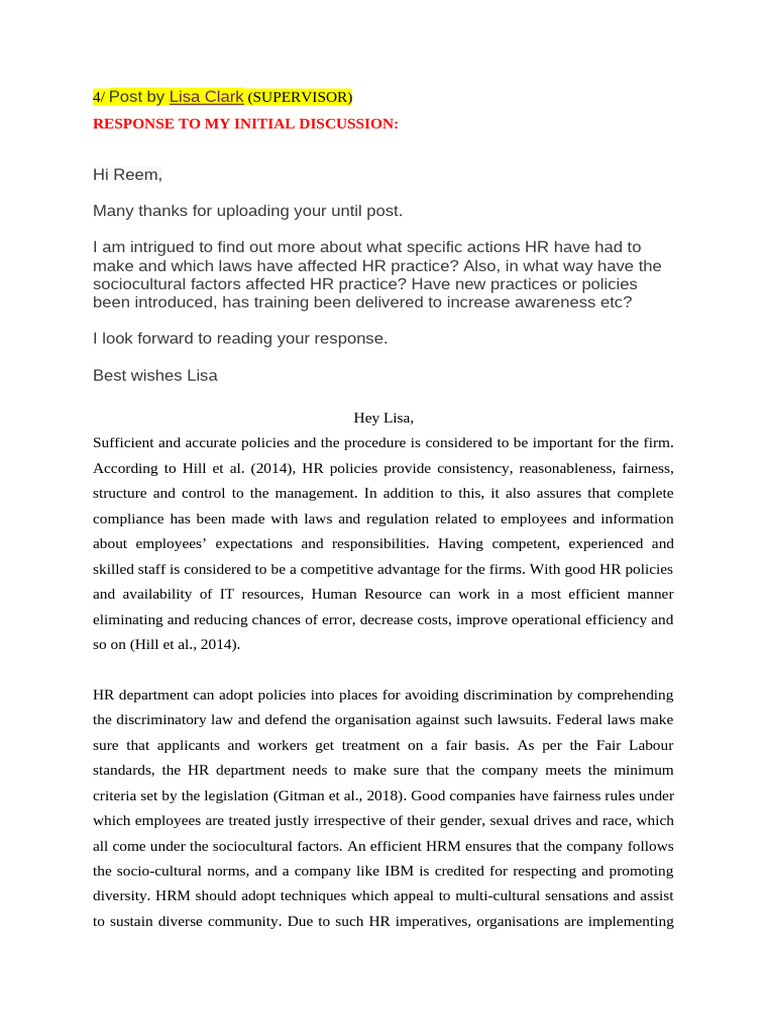 MHRM REEM 4-6 Discussions | PDF | Human Resource Management | Career ...