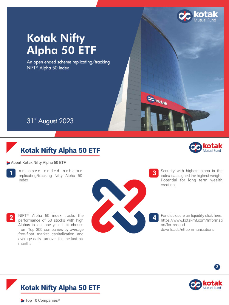 Kotak Nifty Alpha 50 ETF | PDF Kotak Nifty Alpha 50 ETF | PDF