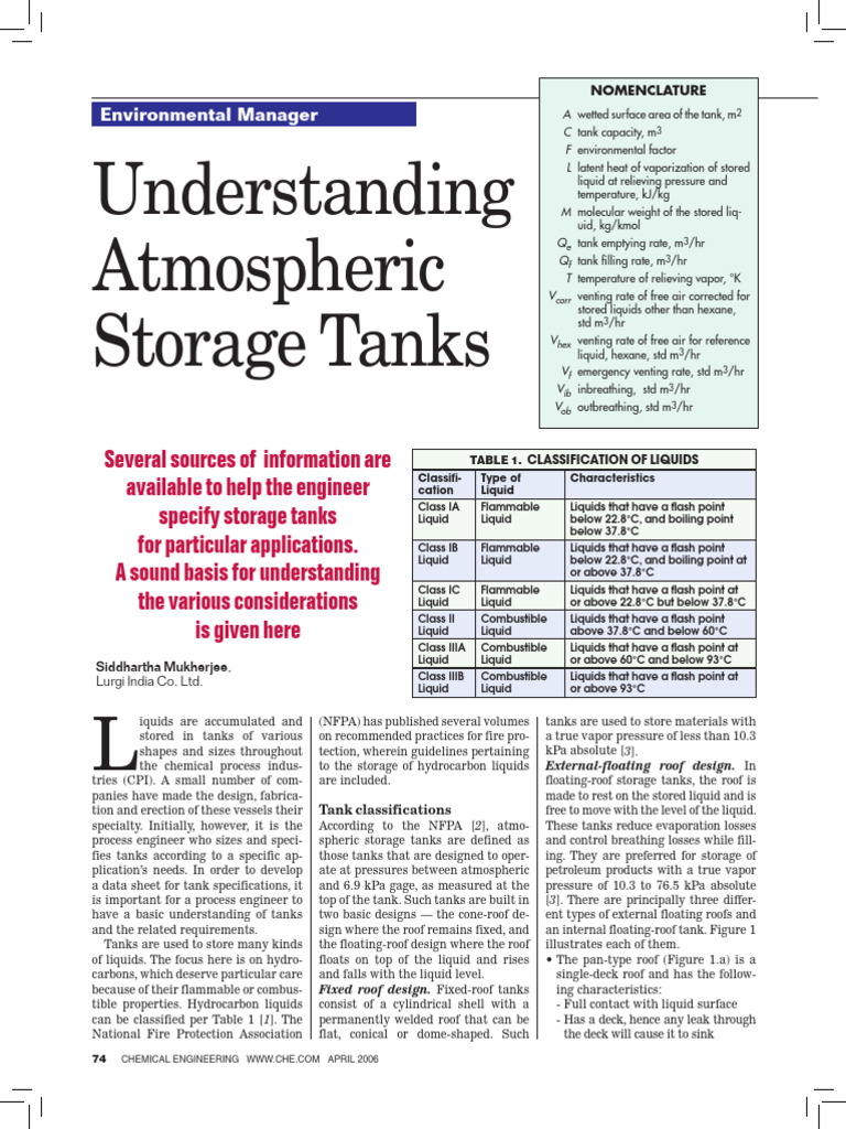 Understanding Atmospheric Storage Tanks | PDF | Liquids | Pressure
