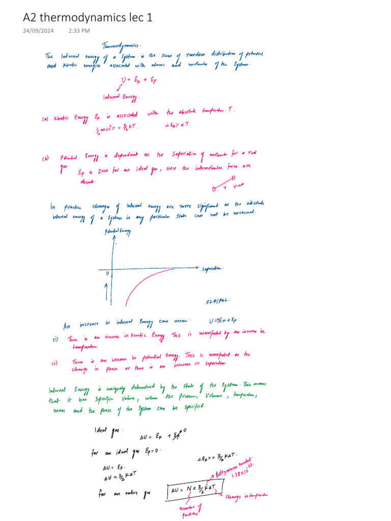 A2 Thermodynamics Lec 1 | PDF