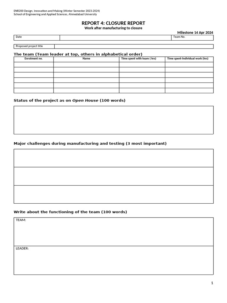 Report 4 Closure Report 2023-2024 | PDF