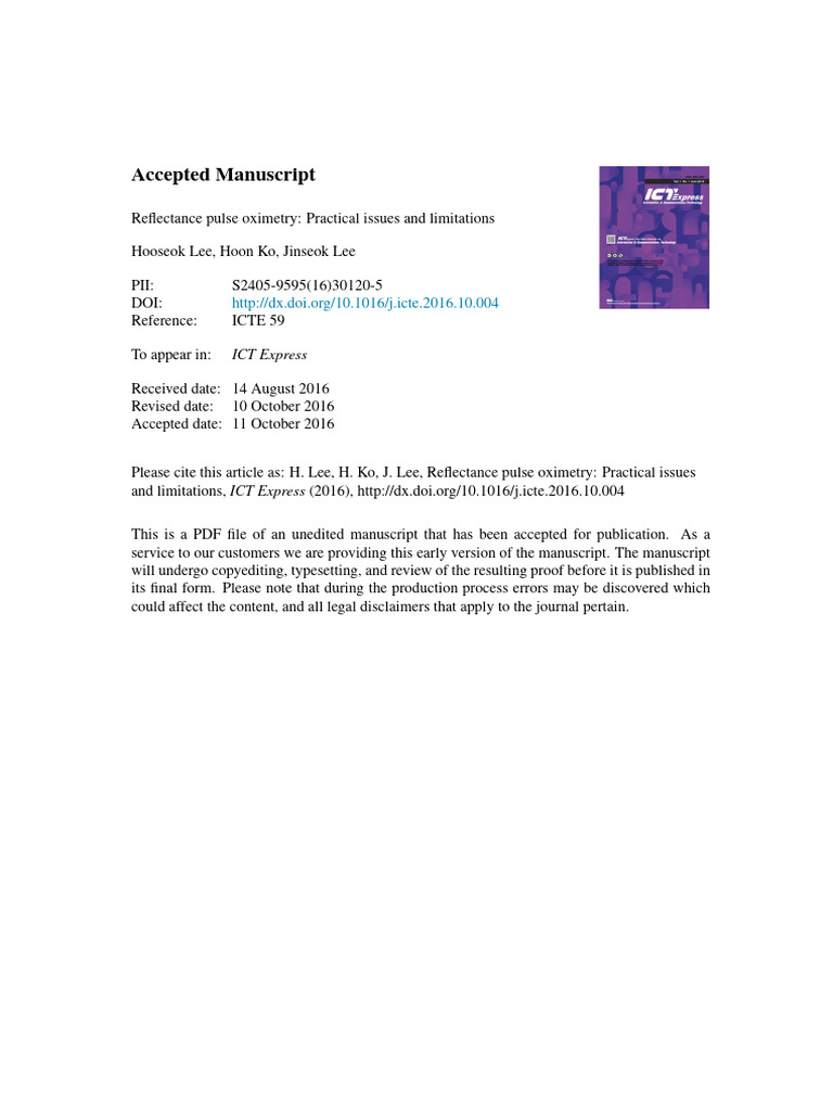 Reflectance Pulse Oximetry Practical Issues And Li Pdf