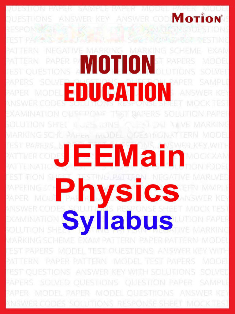 JEE Main Physics Syllabus PDF | PDF JEE Main Physics Syllabus PDF | PDF