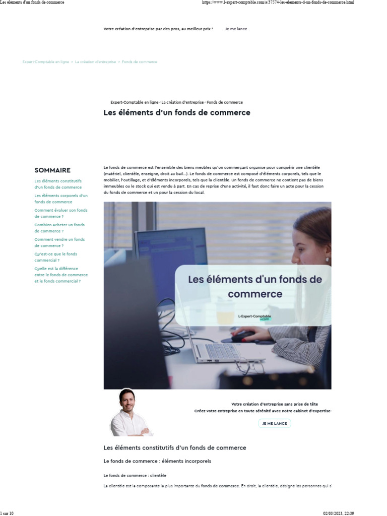 Les éléments d'un fonds de commerce | PDF