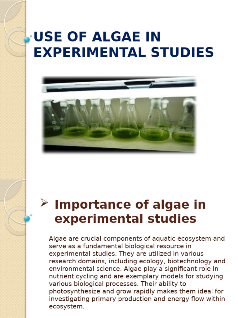 Use of Algae in Experimental Studies 2 | PDF