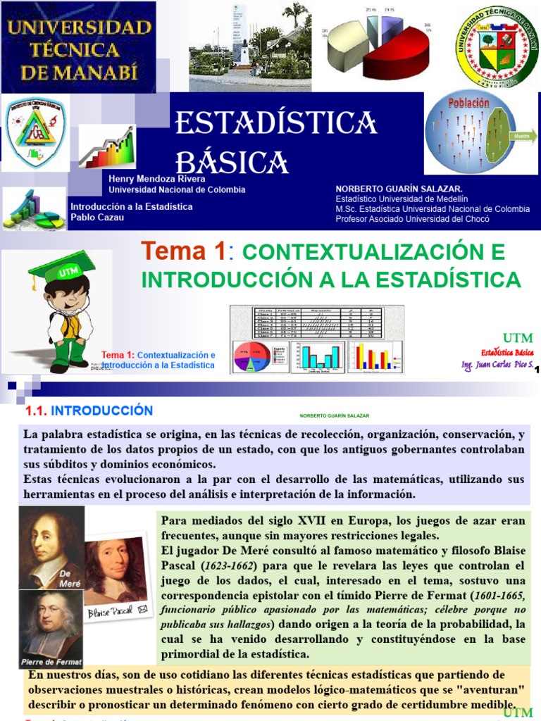 01 Contextualizacion e Introduccion A La Estadistica | PDF | Nivel de medida | Muestreo ...