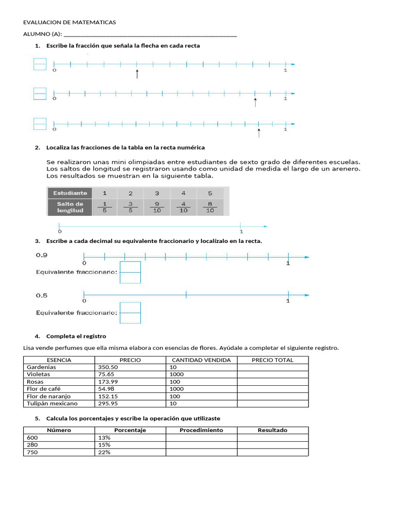 EVALUACION DE MATEMATICAS DICIEMBRE | PDF