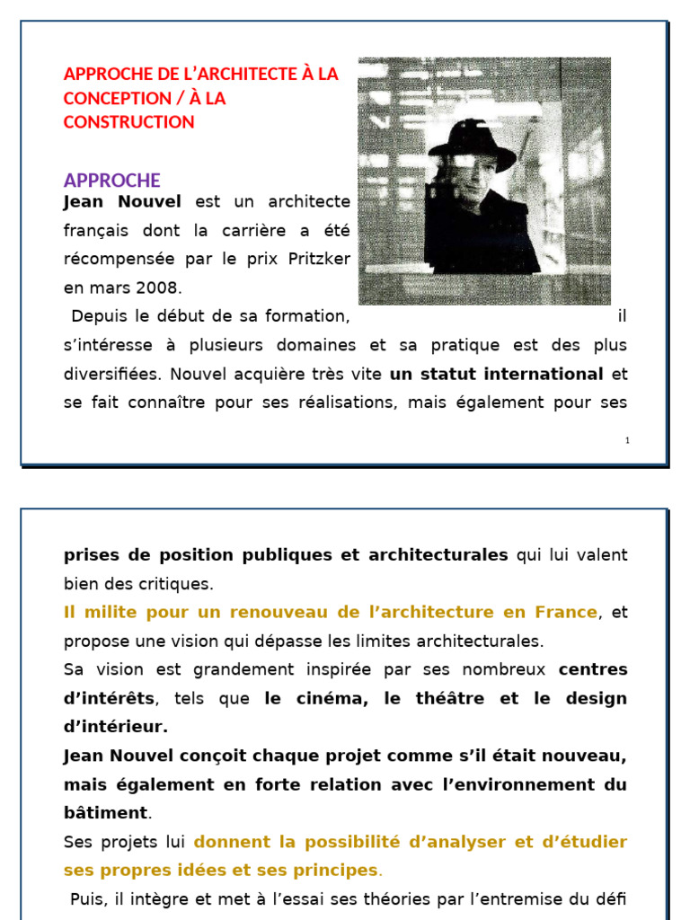 Approche de L'architecte À La Conception À La Construction | PDF