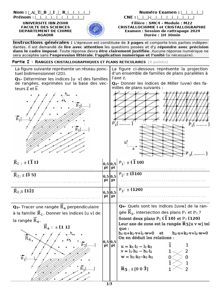 Corrigé Examen Session Rattrapage SMC4 23-24 | PDF