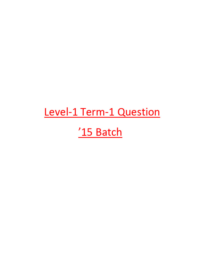 CE 15 Level-1 Questions | PDF