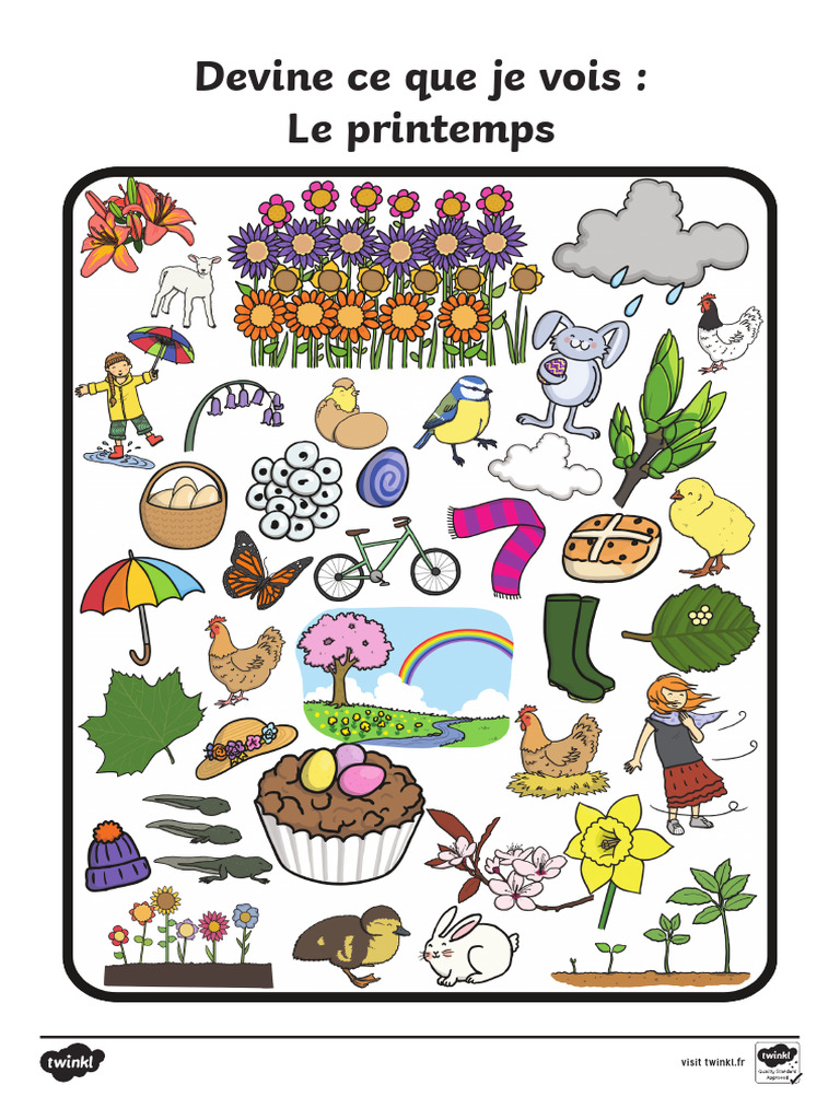 Poster Pour Jeu Devine Ce Que Je Vois Printemps | PDF