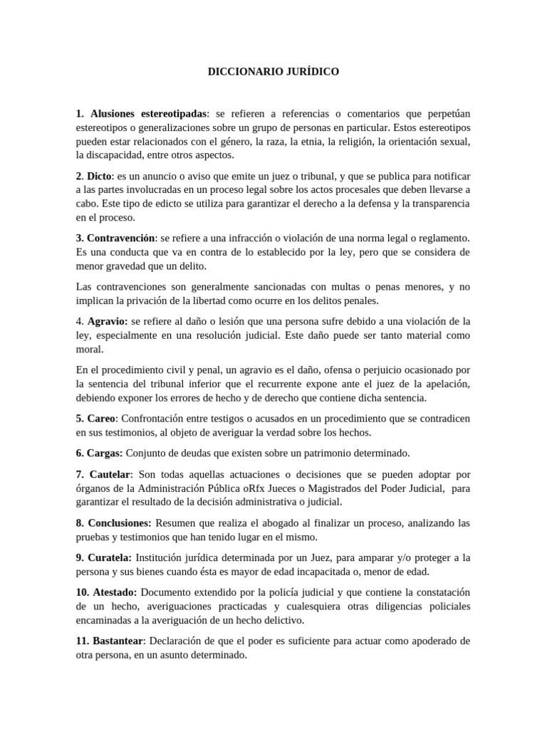 Diccionario Jurídico | PDF | Judicaturas | Ley común