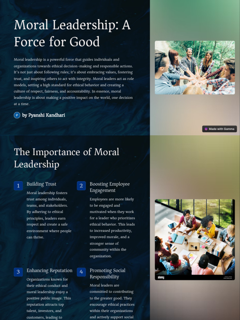 Moral Leadership a Force for Good | PDF