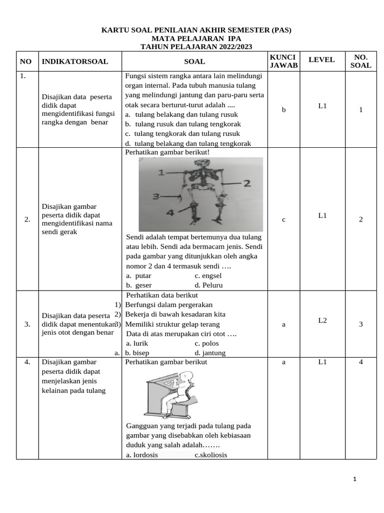 Kartu Soal PAT IPA 8 | PDF
