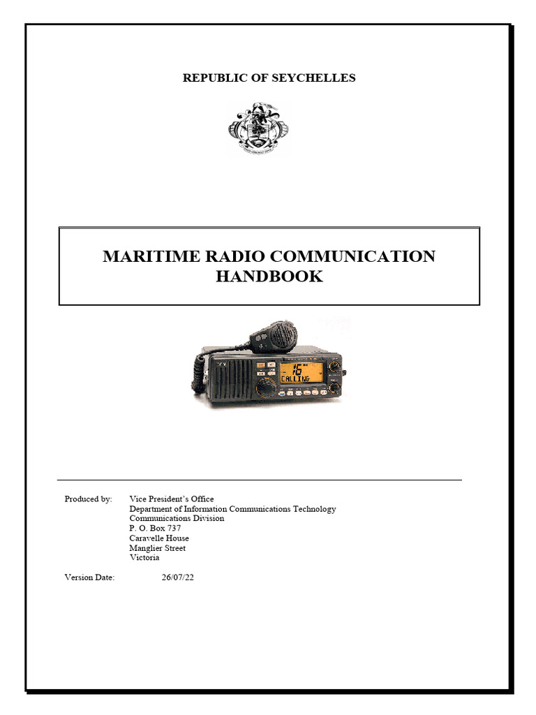 Maritime Radio Communication Handbook Updated 26072022 | PDF