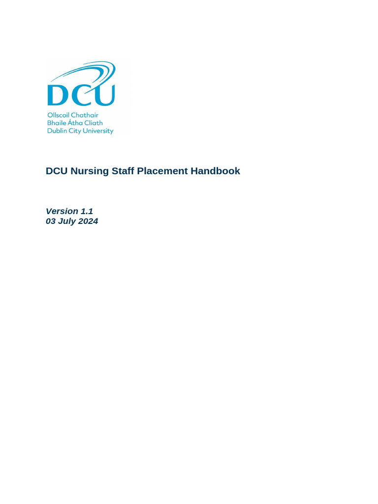 Dcu Nursing Staff Placement Handbook v1.1 1 | PDF