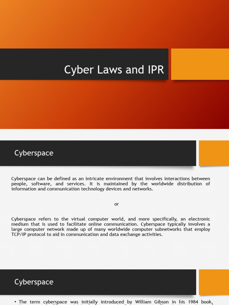 Cyber PPT - Cyber Law | PDF