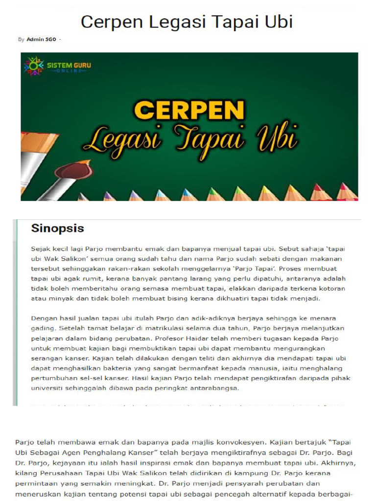 Legasi Tapai Ubi | PDF