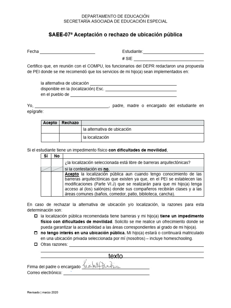 SAEE - 07a Aceptación o Rechazo Juan Ricardo Ortiz | PDF