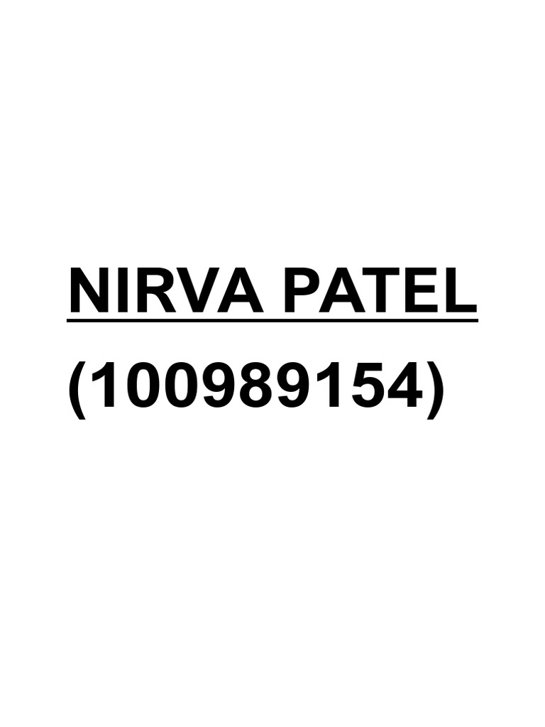 PC Breakdown - Nirva Patel | PDF