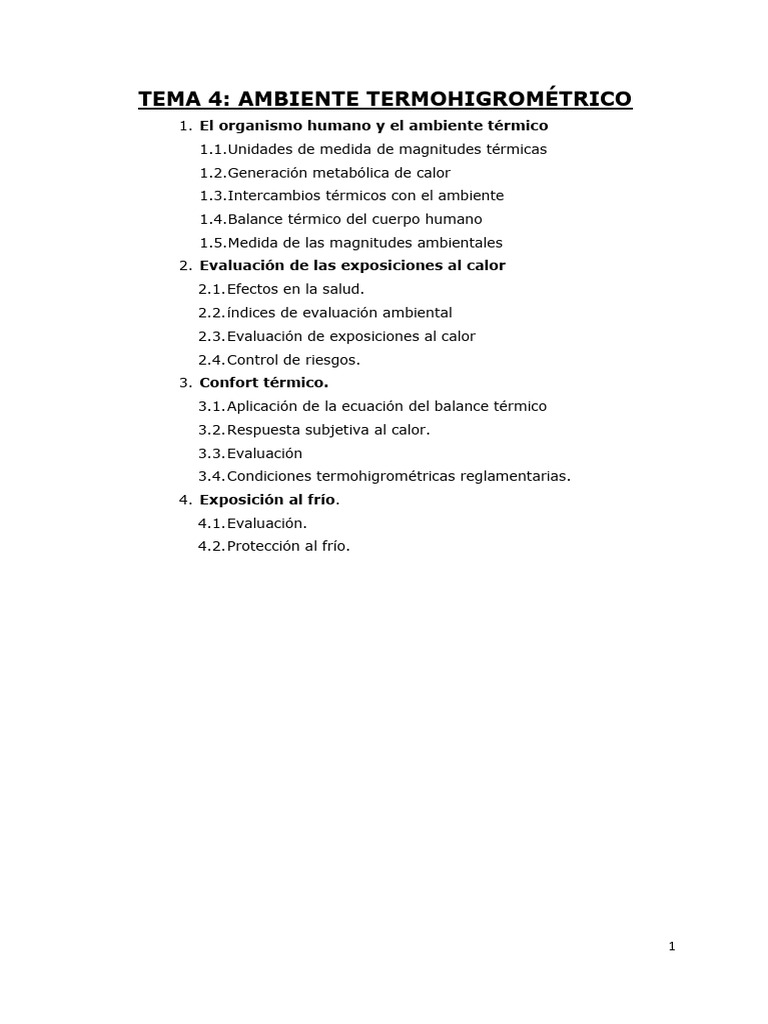 Tema 4 Ambiente Térmico | PDF