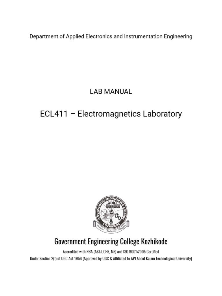 5 - Ecl411 Electromagnetics Lab-1 | PDF