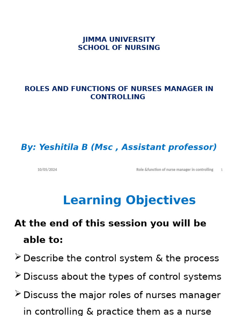 Controlling For MSC Nursing Revised 2016EC | PDF