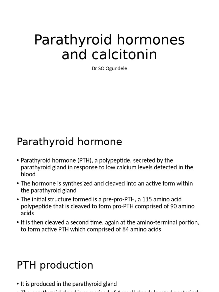 Parathyroid Hormones and Calcitonin | PDF