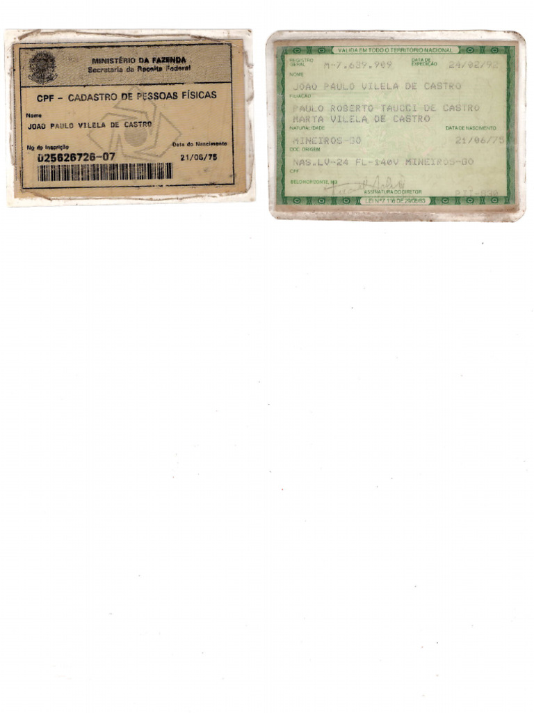 Identidade e CPF | PDF