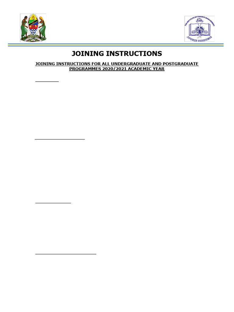 Joining Instruction 2020-2021 | PDF