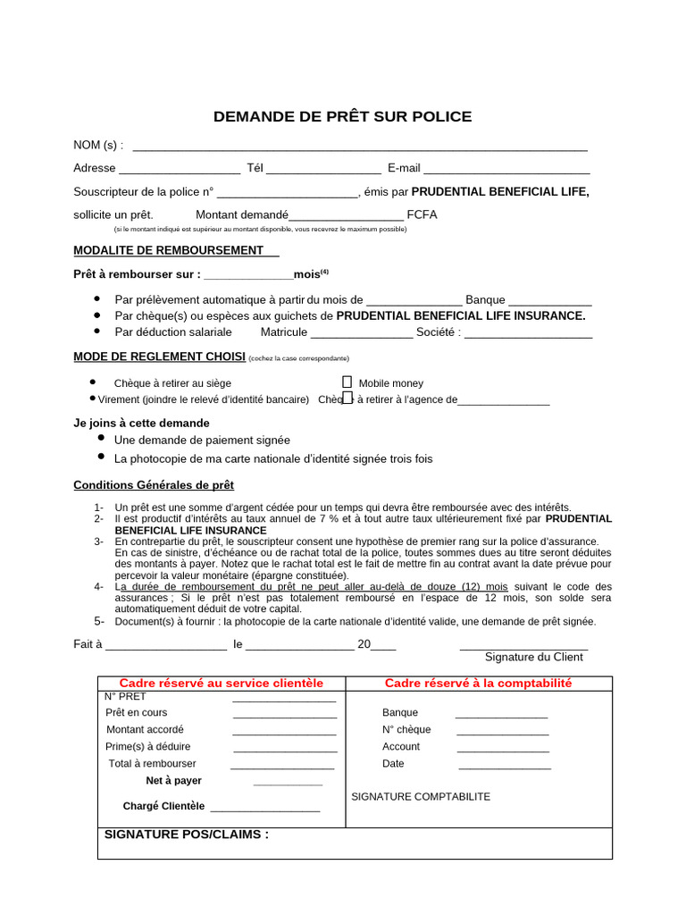 Demande de Prêt | PDF