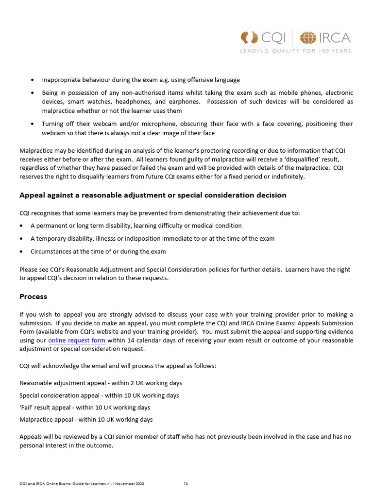 LD.OR_.297 CQI and IRCA Onlinee for Learners v1.1_031123 (1) 13 | PDF