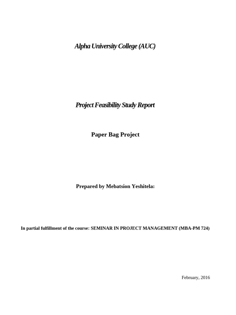 Feasibility study new | PDF