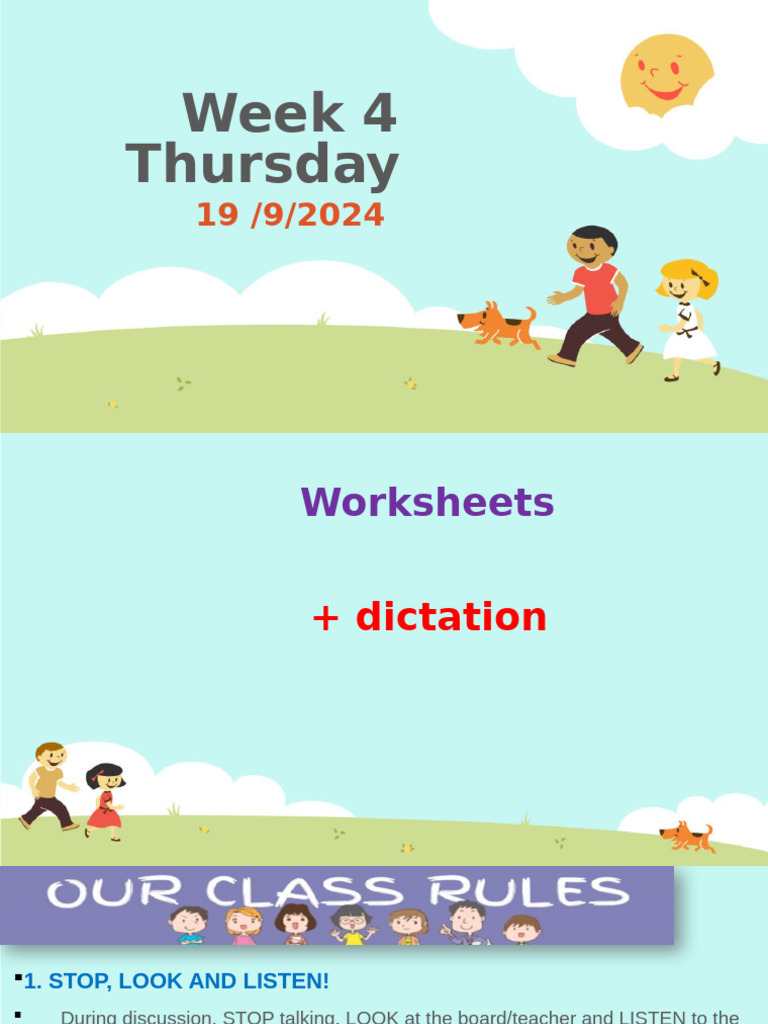 Thursday Worksheet | PDF