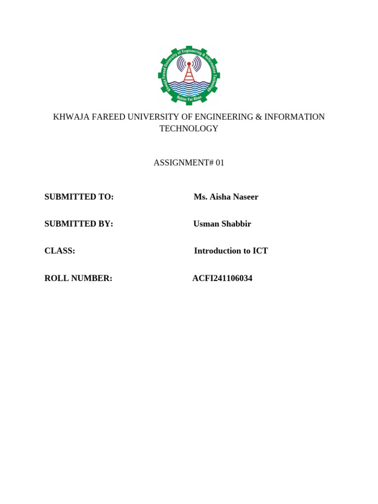 ICT Assignment 1 | PDF