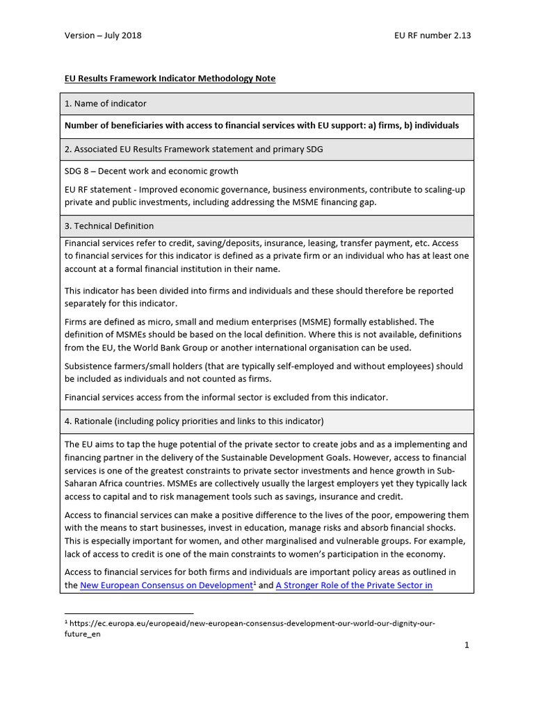 2.13 - Access To Financial Services 180808 | PDF | Small And Medium ...