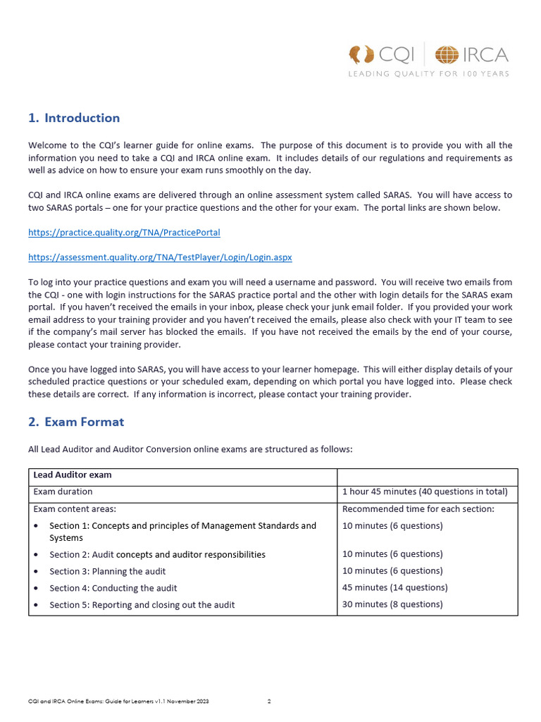 LD - OR - .297 CQI and IRCA Online Exams 2134 2 | PDF