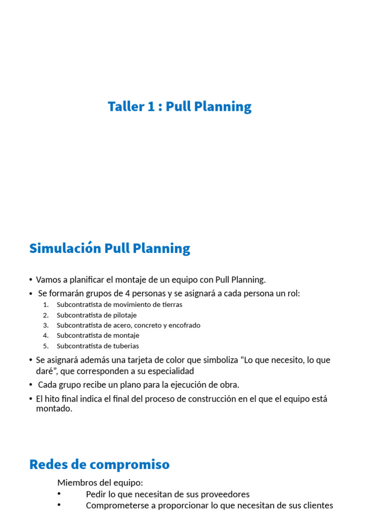 Taller 1 Pull Planning | PDF
