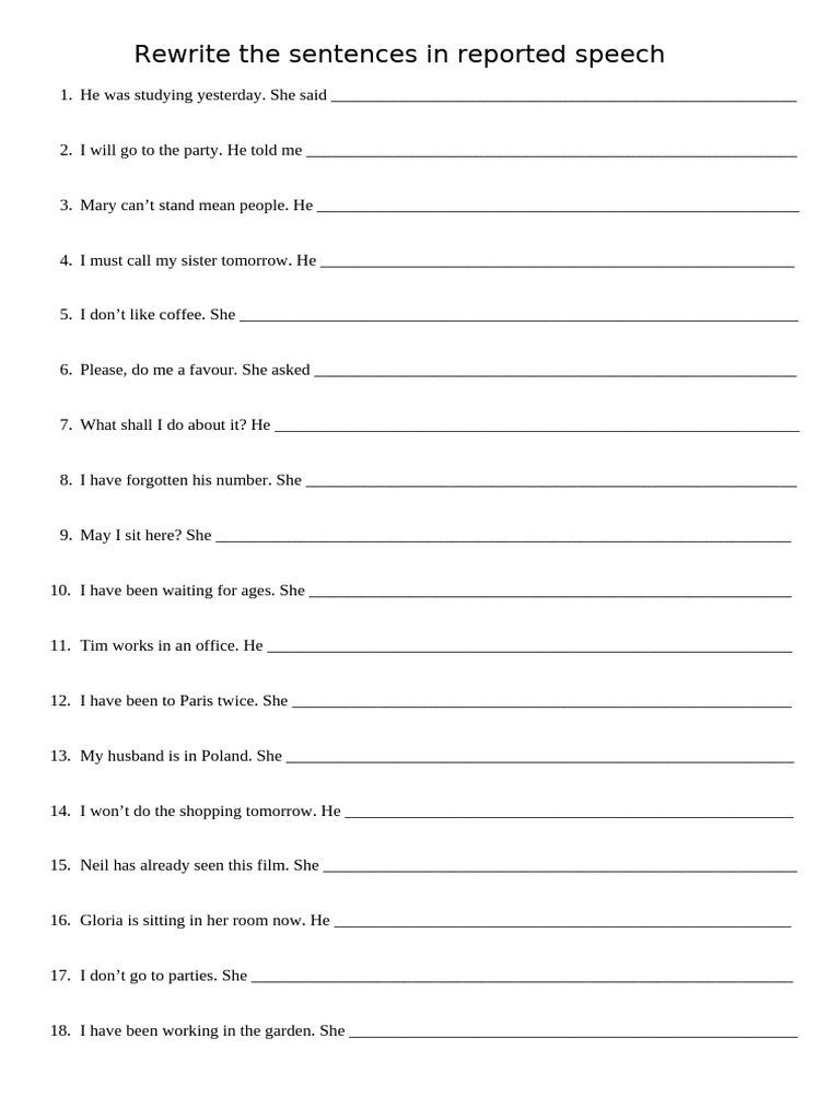 Reported Speech | PDF