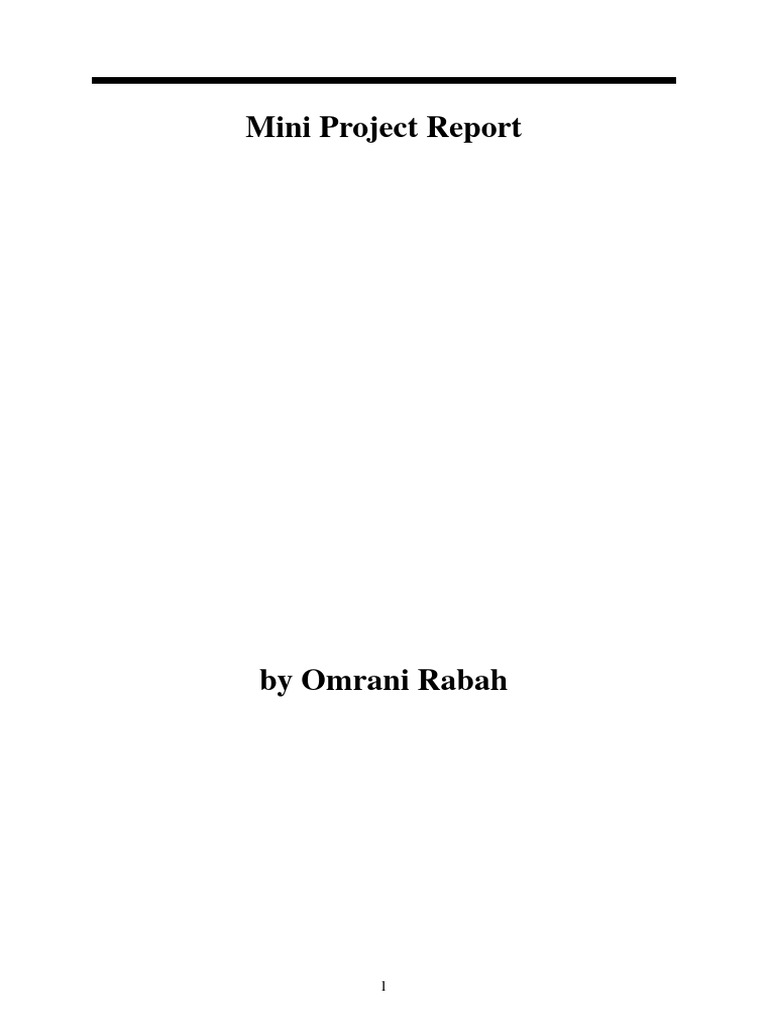 Report Mini Project | PDF