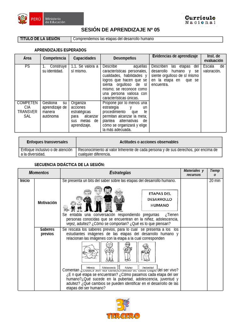 SESION DE APRENDIZAJE N°5 | PDF