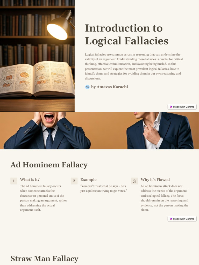 Introduction To Logical Fallacies | PDF | Fallacy | Philosophy
