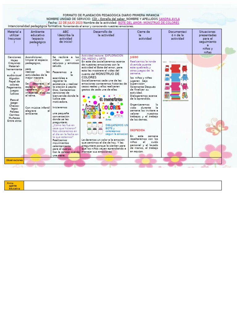 FORMATO PLANEACION Sandra VEGA N | PDF