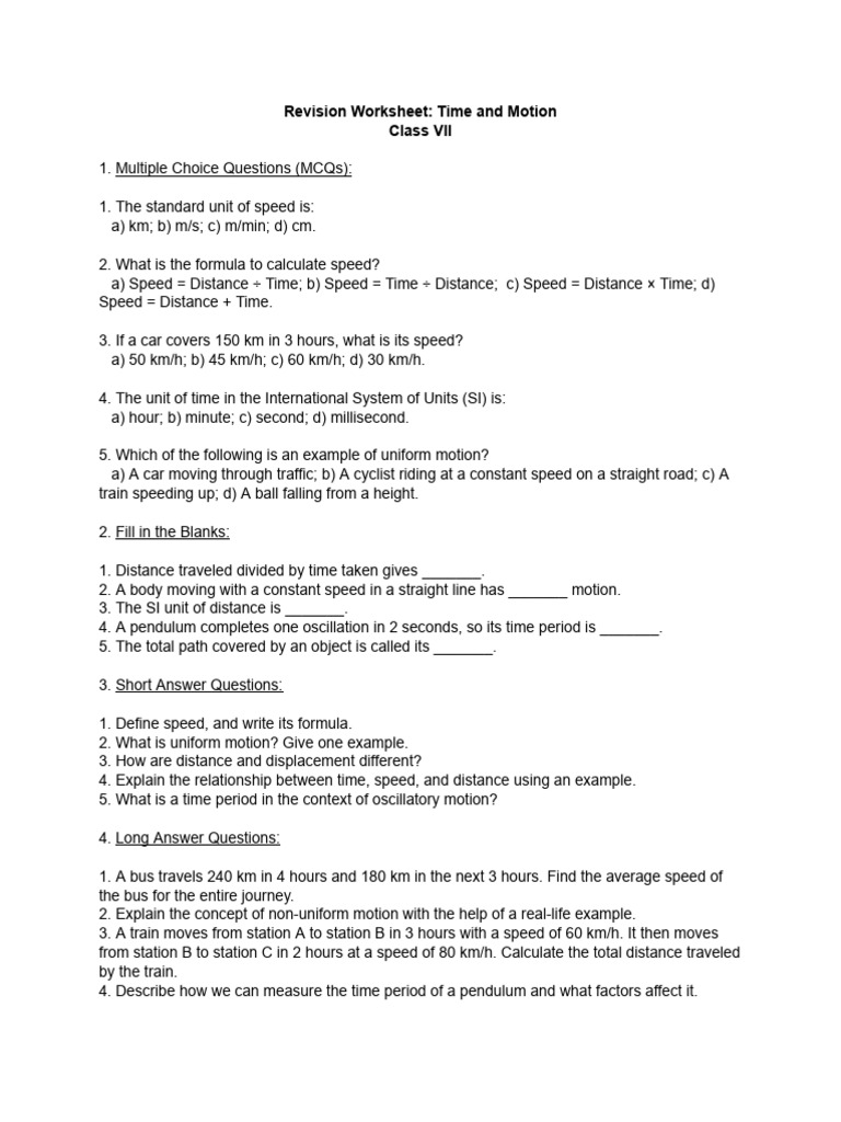 Class 7th (Science Revision Worksheet) - 2 | PDF