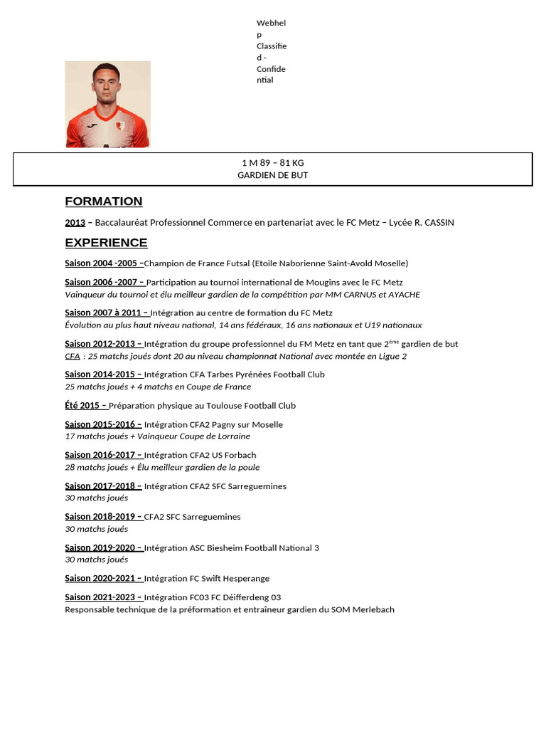 CV FOOT Guillaume | PDF