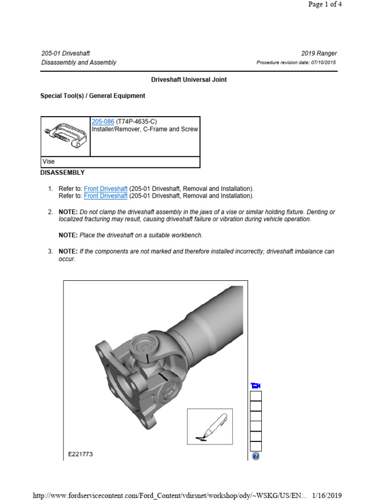 205-01 Driveshaft - Disassembly and Assembly - Driveshaft Universal ... 205-01 Driveshaft - Disassembly and Assembly - Driveshaft Universal ...