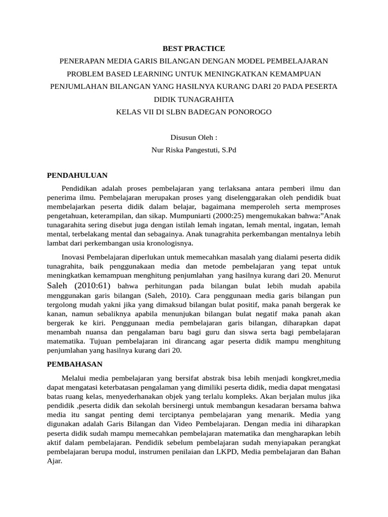 Best Practice Nur Riska Pangestuti | PDF