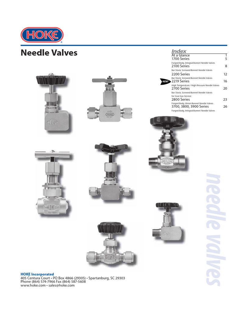 Catálogo Válvula Agulha HOKE | PDF