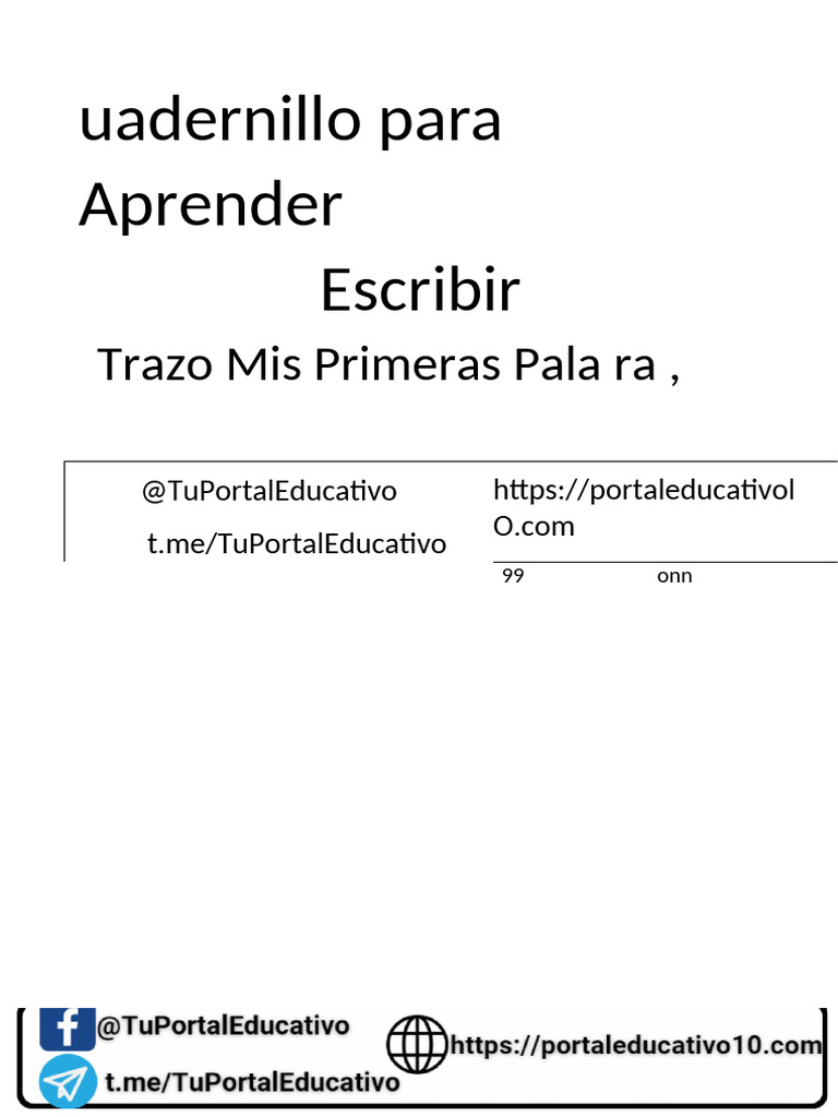Cuadernillo para Aprender A Escribir Trazo Mis Primeras Palabras ...