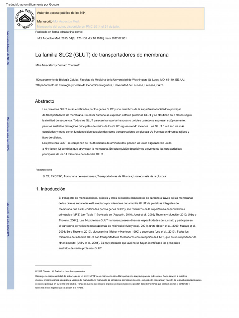 GLUT | PDF | Molecular Biology | Cell Biology